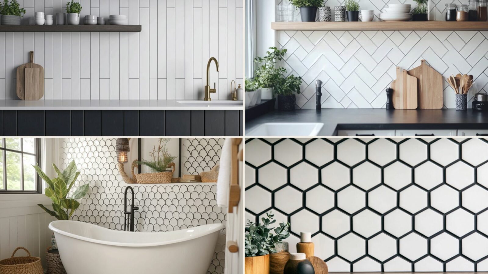 14 Stunning White Tile and Black Grout Combinations - Enthralling Gumption