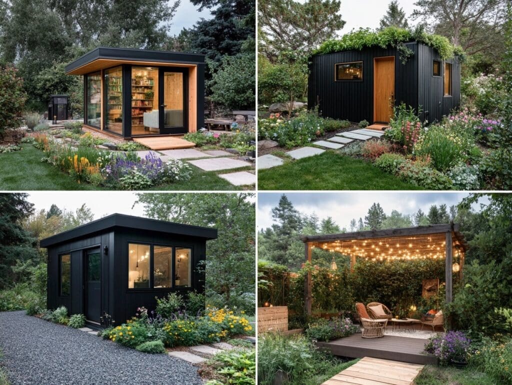 22 Creative Black Shed Ideas for Your Garden - Enthralling Gumption
